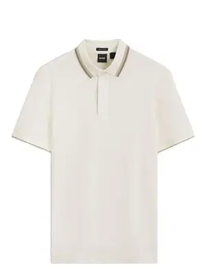 BOSS Regular-fit Polo Shirt In Structured Cotton Piqu - White