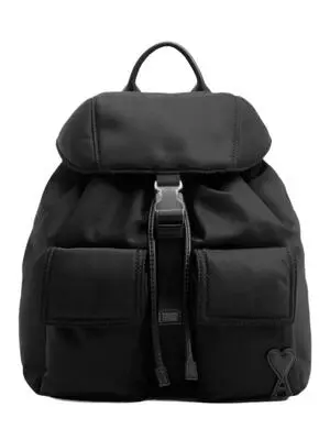 AMI Paris Marcel Small Nylon Backpack - Black