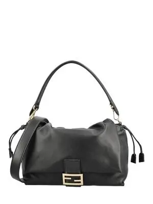 Fendi Large Leather Shoulder Bag - Black