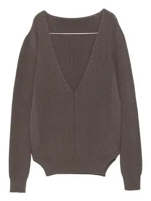 Rick Owens Wool V-neck Sweater - Grey