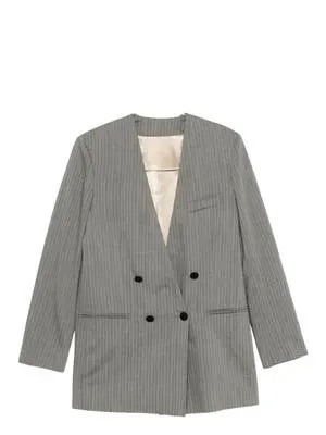 Alberta Ferretti Wool Blend Blazer Jacket - Grey