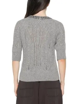 Ermanno Scervino Embellished Crew Neck Sweater - Grey