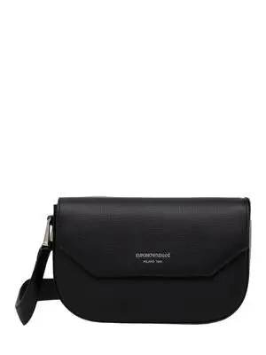 Emporio Armani Leather Crossbody Bag - Black