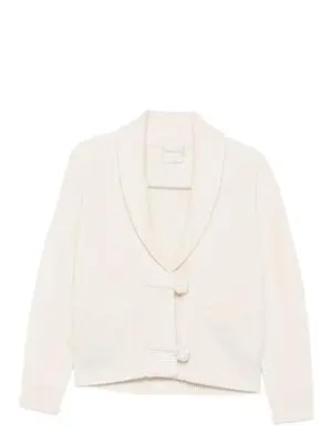 FORTE_FORTE Cashmere Blend Cardigan - White