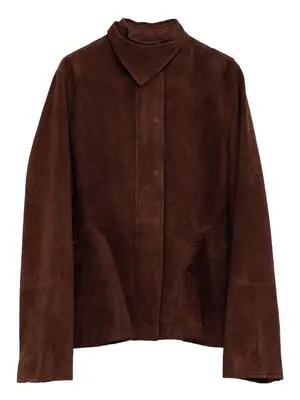 Alaïa Peplum Leather Jacket - Brown