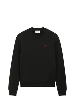 AMI Paris De Coeur Cotton Sweatshirt - Black
