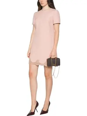 Valentino Garavani Wool And Silk Blend Mini Dress - Pink