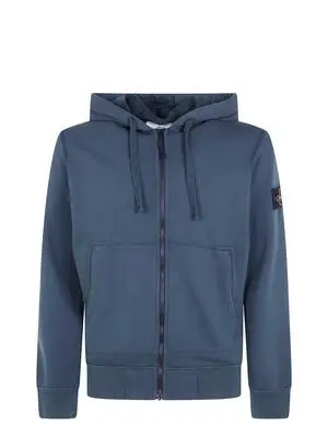 Stone Island Zip-up Hoodie With Logo Detail - Green