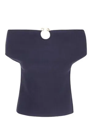 Alberta Ferretti Long Sleeve Viscose Top - Black