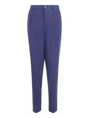 Giorgio Armani Tailored Viscose And Virgin Wool Trousers - Blue