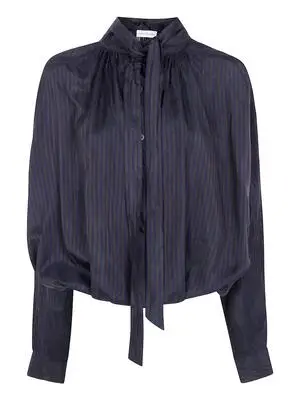 Dries Van Noten Striped Cupro Shirt - Brown