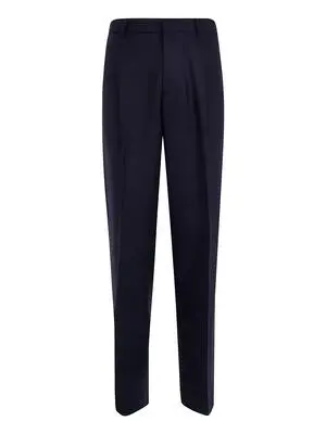 LARDINI Regular Fit Wool Blend Trousers - Black