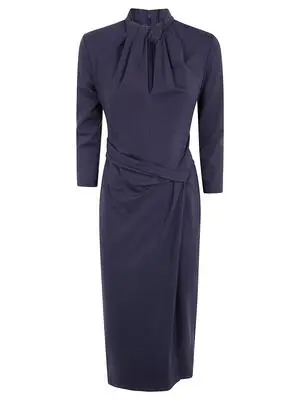 GIORGIO ARMANI Giorgio Armani Long Sleeve Turtleneck Midi Dress