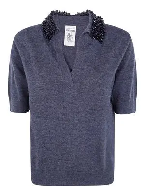 SEMICOUTURE Semicouture "Margy" Polo With Embellished Collar