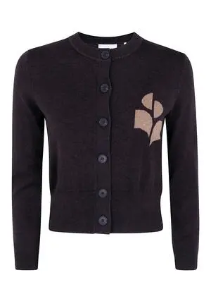 MARANT ETOILE Newton" Round Neck Cardigan - Brown
