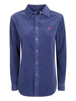 POLO RALPH LAUREN Polo Ralph Lauren "Navy" Corduroy Shirt With Button-Down Collar And Pocket