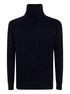 NUUR Ribbed Wool Turtleneck Sweater - Black