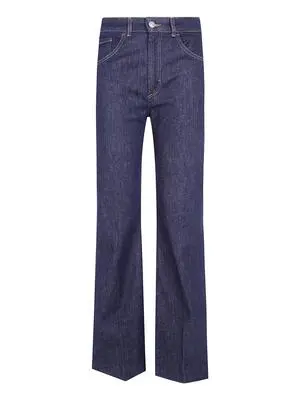 Seventy Cashmere Blend Wide Leg Denim Jeans - Blue