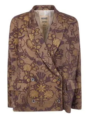 UMA WANG Double-breasted Wool Blend Jacket - Brown