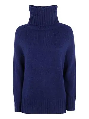 BASE B8480.085 852" Turtleneck Sweater - Blue