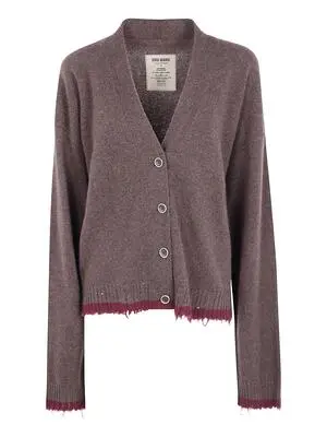 UMA WANG 100% Cashmere V-neck Cardigan - Brown
