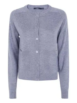 Seventy Round Neck Button Detailed Long Sleeve Sweater - Gray
