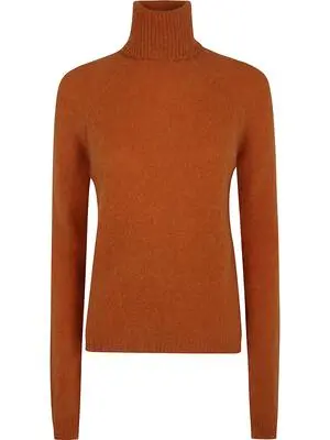BASE Turtleneck Sweater With Ribbed Details - Yellow