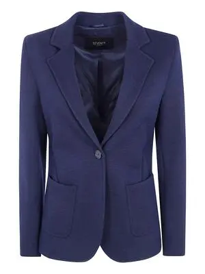 Seventy Stretch Wool Blend Blazer - Blue