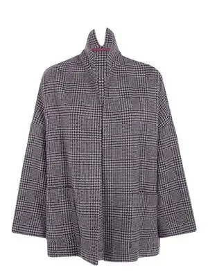 DANIELA GREGIS Houndstooth Wool Jacket - Brown