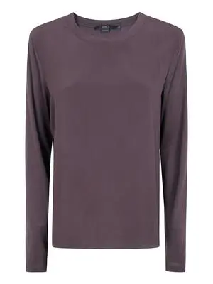 Seventy Jersey Crepe Round Neck Sweater - Brown