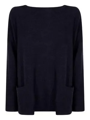 DANIELA GREGIS Wool Boatneck Sweater With Pockets - Gray