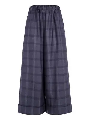 DANIELA GREGIS Wool Checkered Pants - Gray