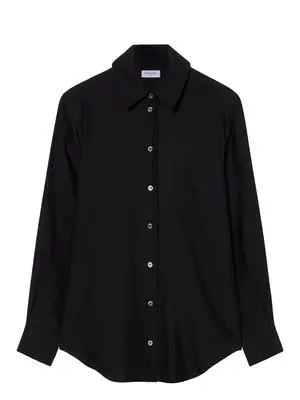 Serena Bute Silk Classic Shirt - Black
