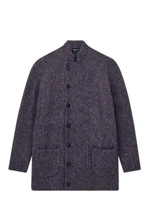 Giorgio Armani Blazer Oversized Plain Knit In Cashmere And Silk - Blue