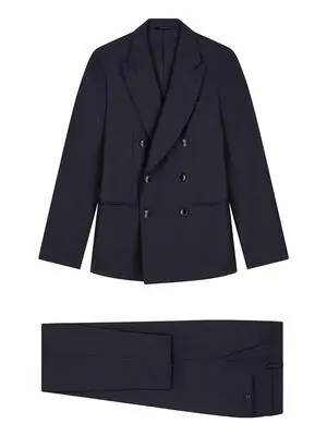 Giorgio Armani Double-breasted Virgin Wool And Cashmere Suit Napoli - Grey