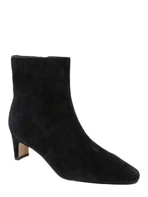 Splendid Justice Suede Pointed Toe Zip Up Ankle Boots - Black