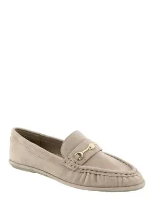 Splendid Terry Suede Loafers With Horsebit Detail - Beige