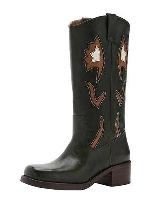FRYE AND CO. Miranda Floral Cutout Mid-calf Boots - Green