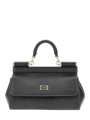 Dolce & Gabbana Dauphine Leather Mini Sicily Bag - Black