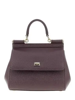 Dolce & Gabbana Dauphine Leather Medium Sicily Top-handle Bag - Purple