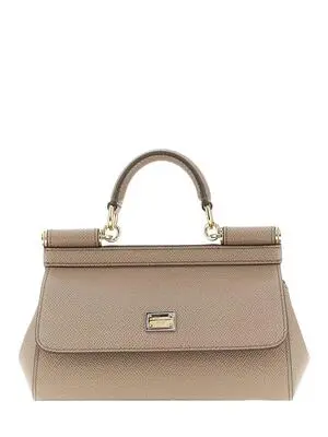 Dolce & Gabbana Dauphine Leather Small Sicily Bag - Beige