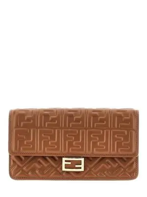 FENDI Fendi Embossed Nappa Leather Baguette Clutch