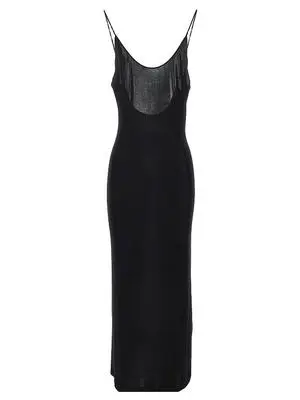 Saint Laurent SAINT LAURENT Sleeveless Long Dress In Stretch Viscose With Chain Detail Black