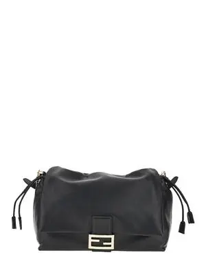 Fendi Baguette Soft Bag In Nappa Leather - Black