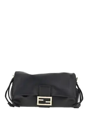 Fendi Medium Baguette Soft Leather Bag - Black