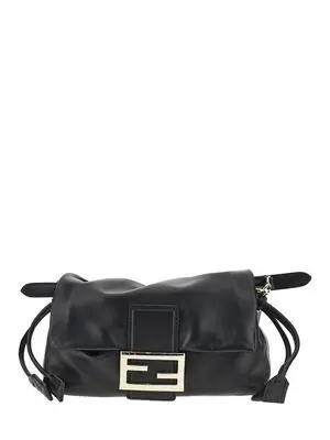 Fendi Baguette Soft Leather Bag - Black