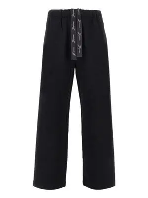 Jacquemus Rond Carré Cotton Wide Leg Pants - Black