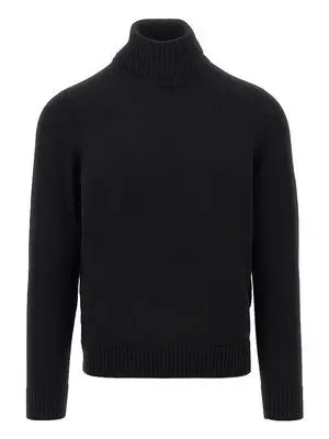 DRUMOHR Merino Wool Knitted Turtleneck - Black