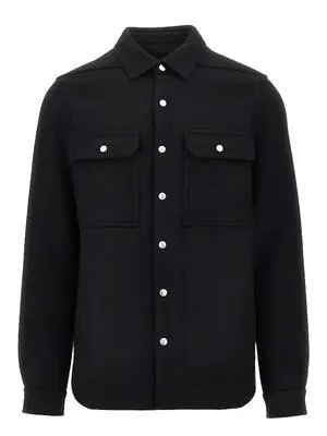 Rick Owens Wool Cloth Overshirt - Black