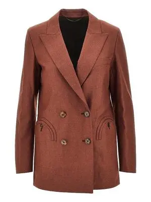 BLAZE Everyday" Double-breasted Virgin Wool And Cashmere-blend Blazer - Red